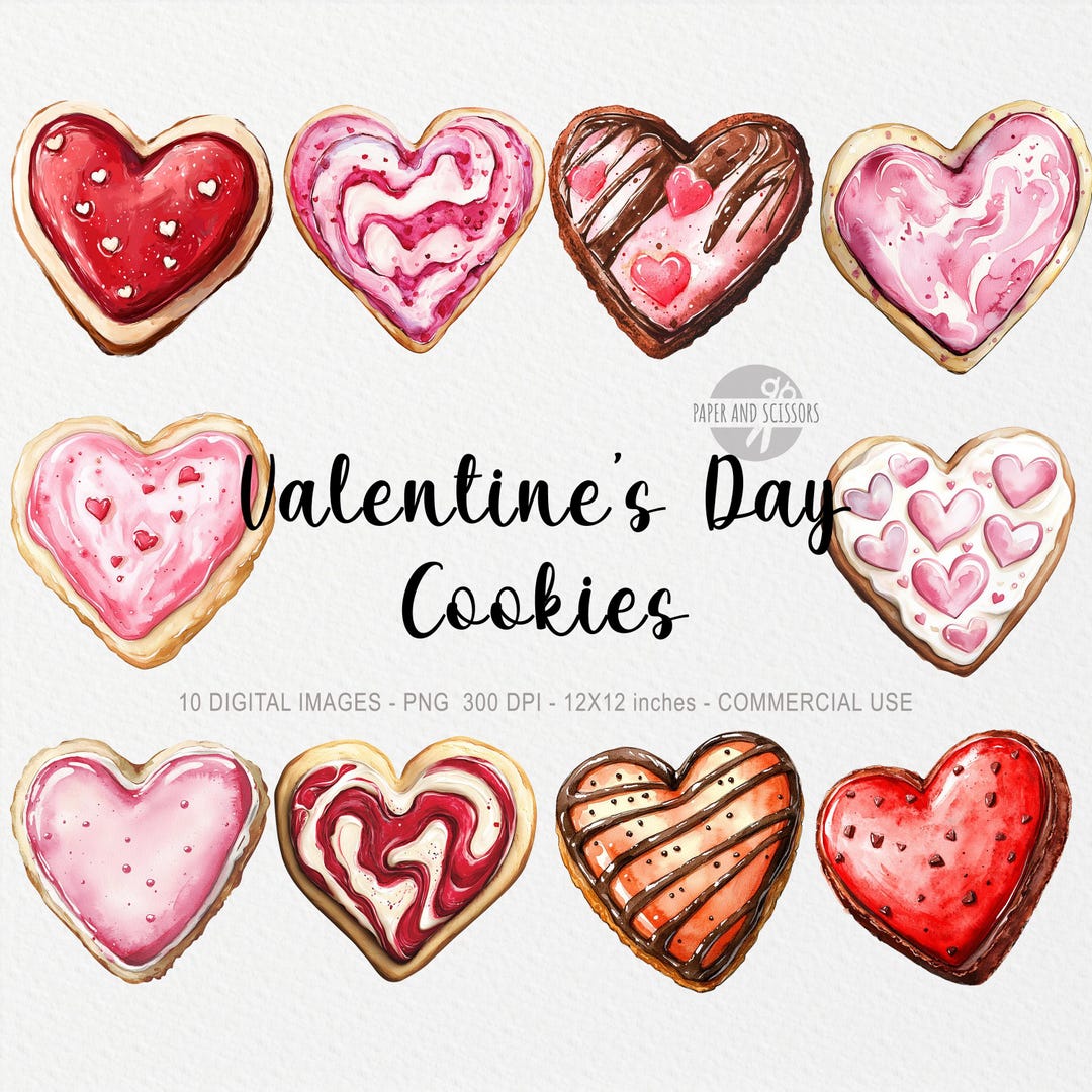 10 Valentine's Day Cookie Cliparts, Mother's Day PNG, Coquette ...