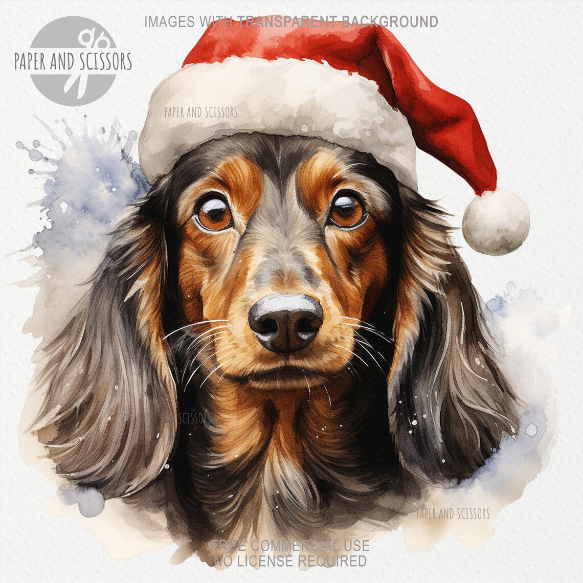 15 Christmas Dogs Clipart, Dog PNG, Watercolor Dog Illustration ...