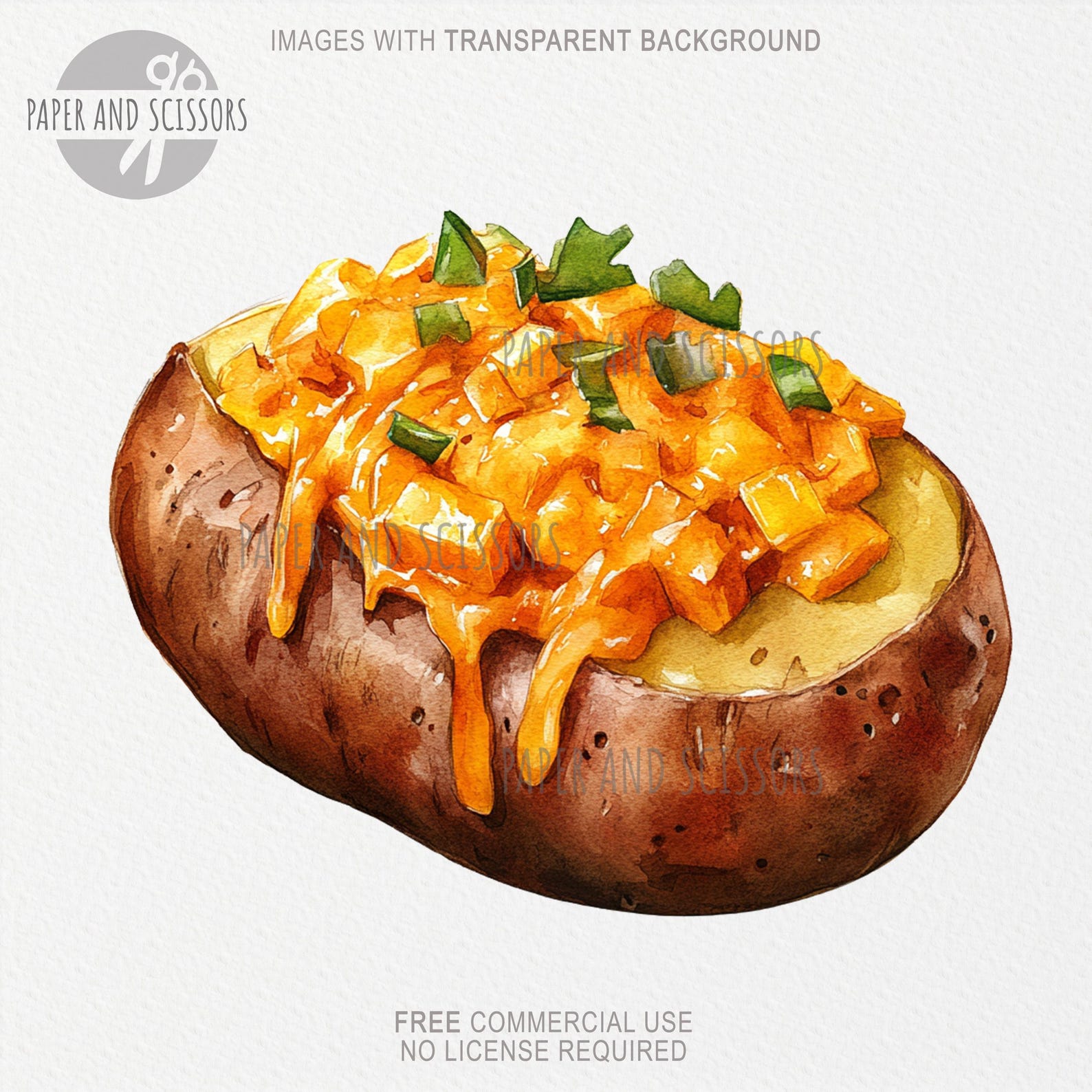 20 Baked Potato Food Clipart, Potatoes PNG, Cuisine Illustration ...