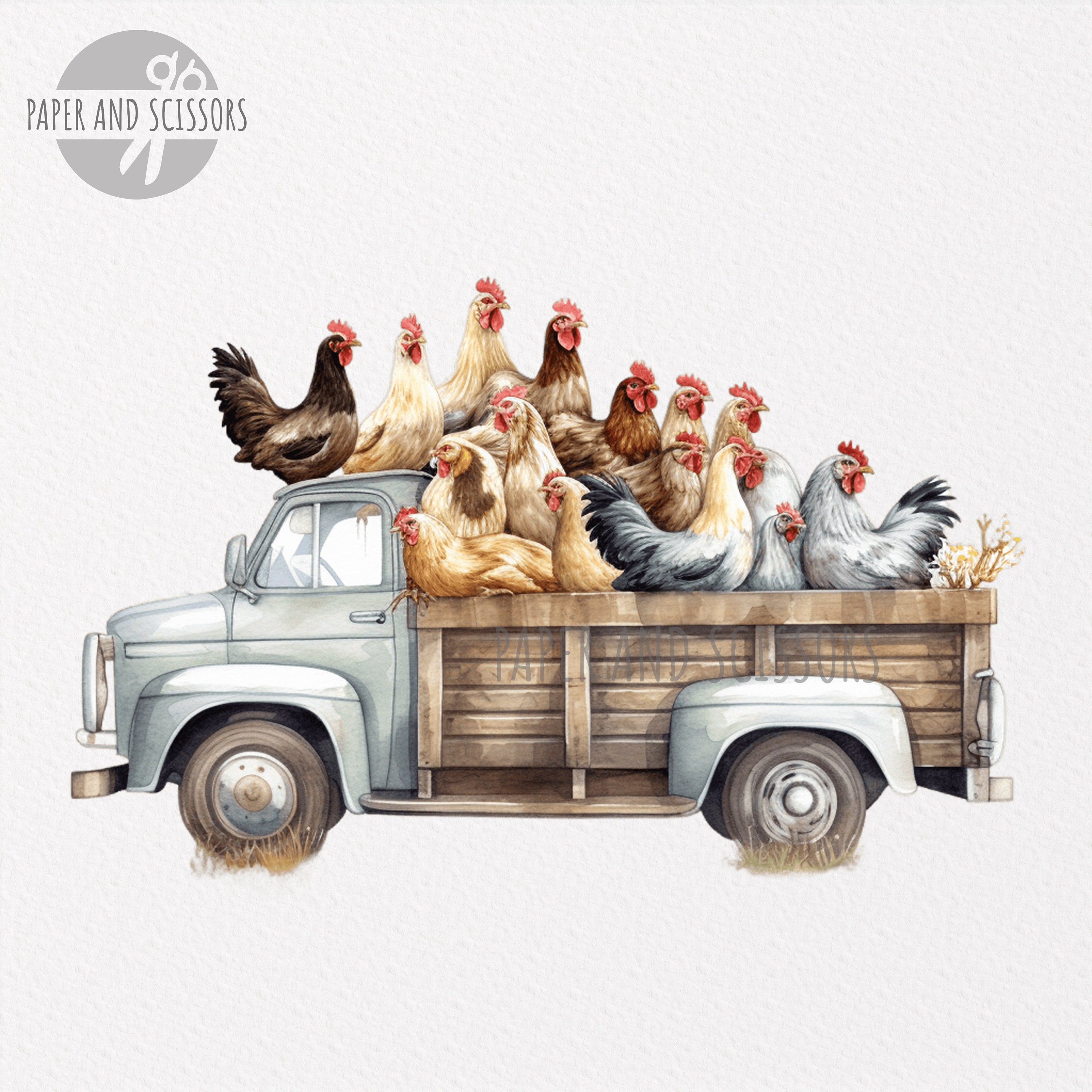 Farm Animals in Trucks Clipart Old Farm Truck PNG Rustic - Etsy Australia