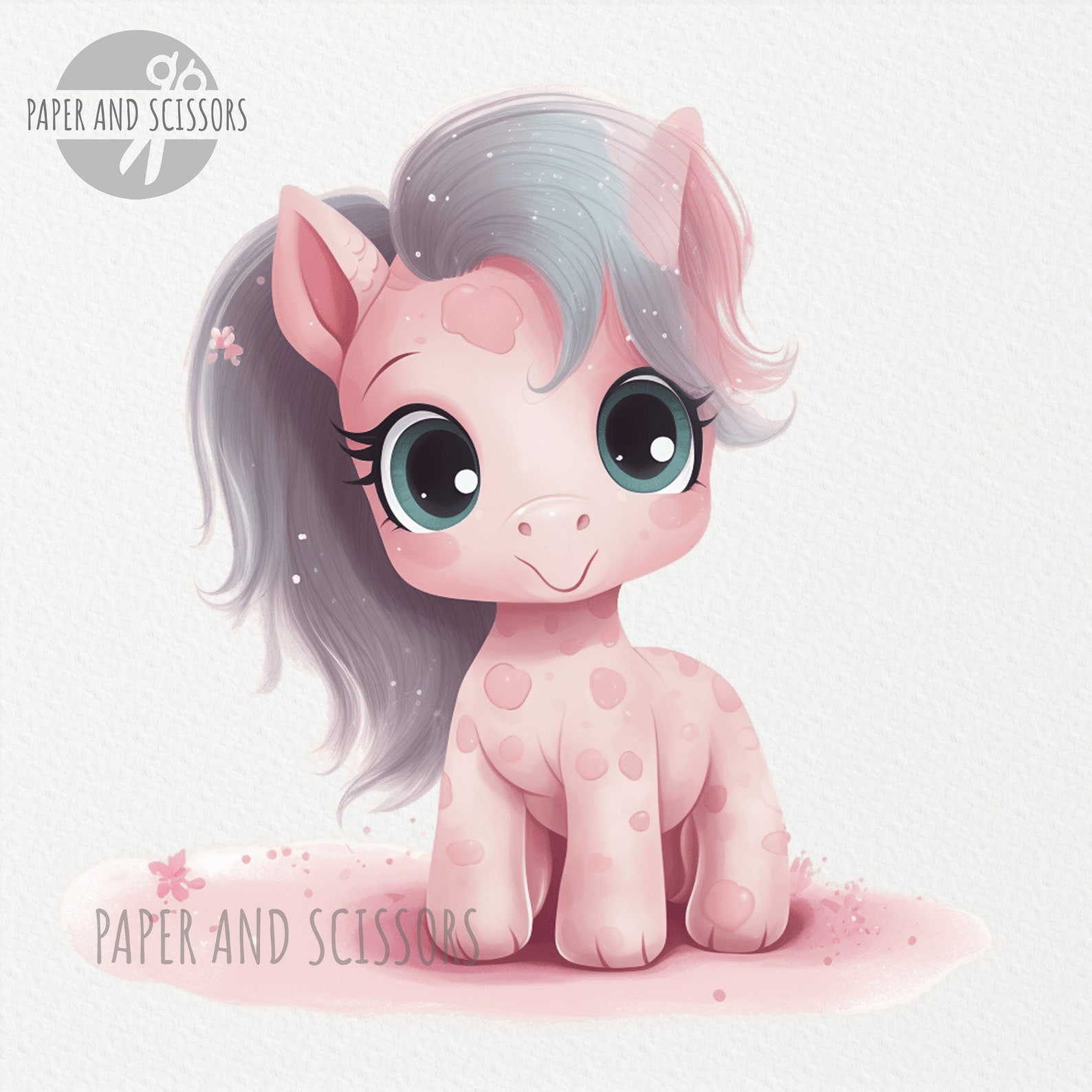 Cute Pony Watercolor Clipart, Cute Pony PNG, Pony Illustration ...