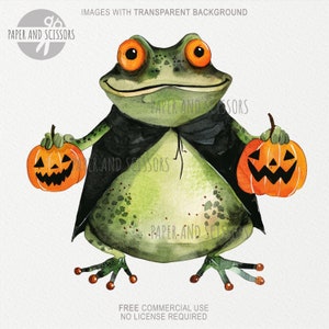 10 Halloween Toad Clipart, Fall Frog PNG, Spooky Decor, Pumpkin Design ...