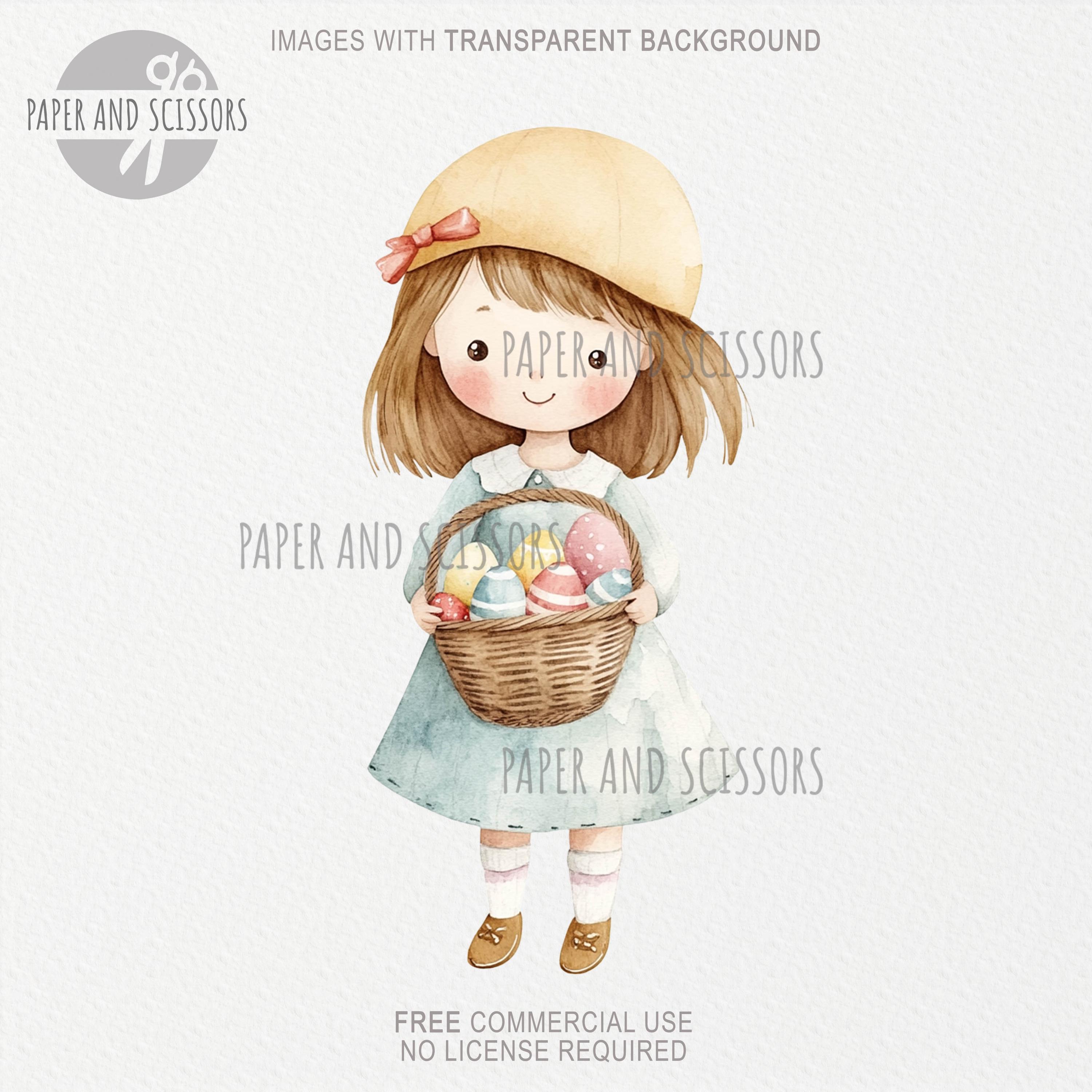 35 Cute Easter Clipart, Watercolor Storybook, Spring Garden Nursery ...