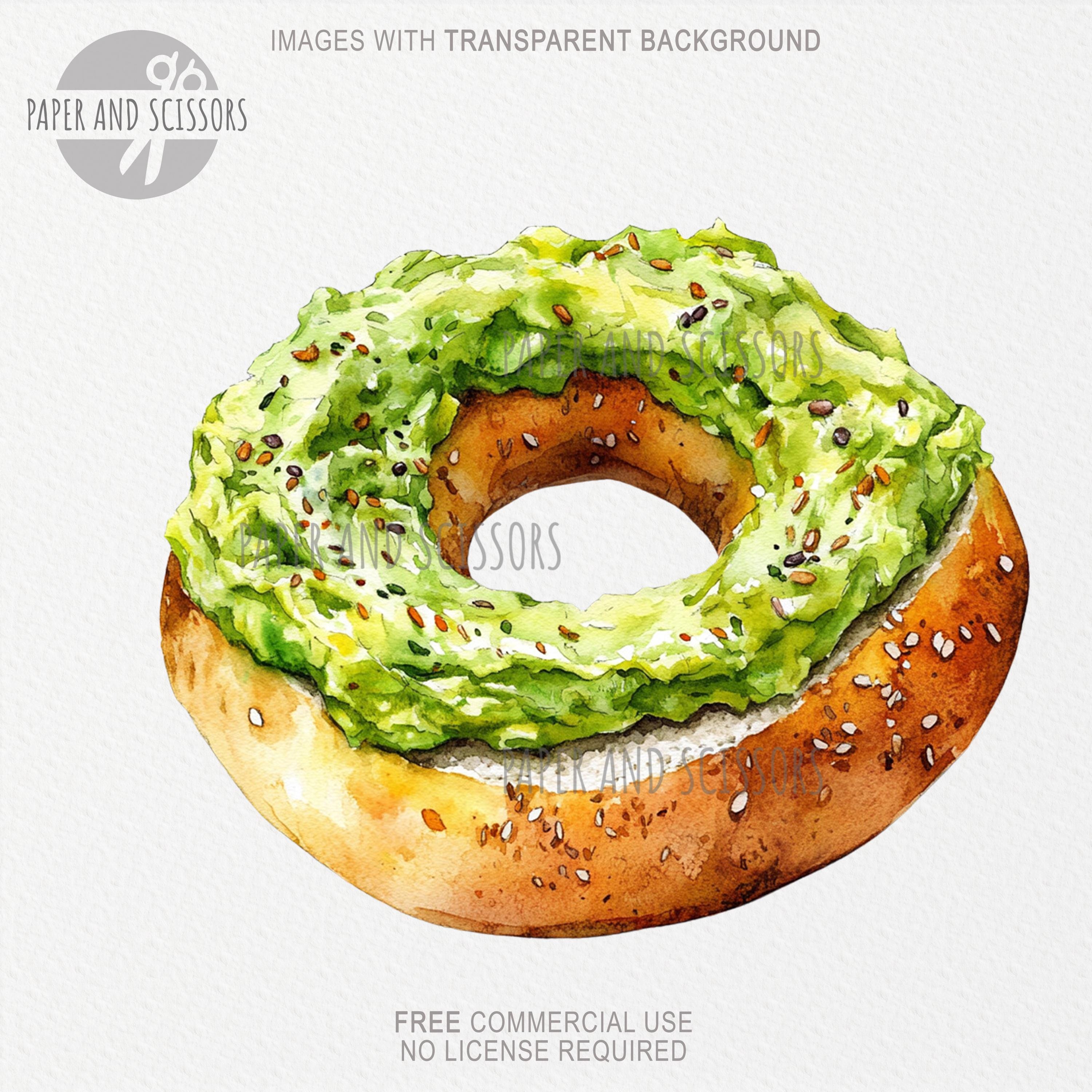 10 Bagel Cliparts, Bagel PNG, Food Printable, Menu Card, Recipe Book ...