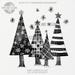 10 Black & White Scandi Tree Cliparts, Vintage Christmas, Winter Decor ...