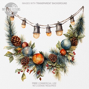 15 Christmas Garlands & Lights Clipart, Garland PNG, Home Decor ...