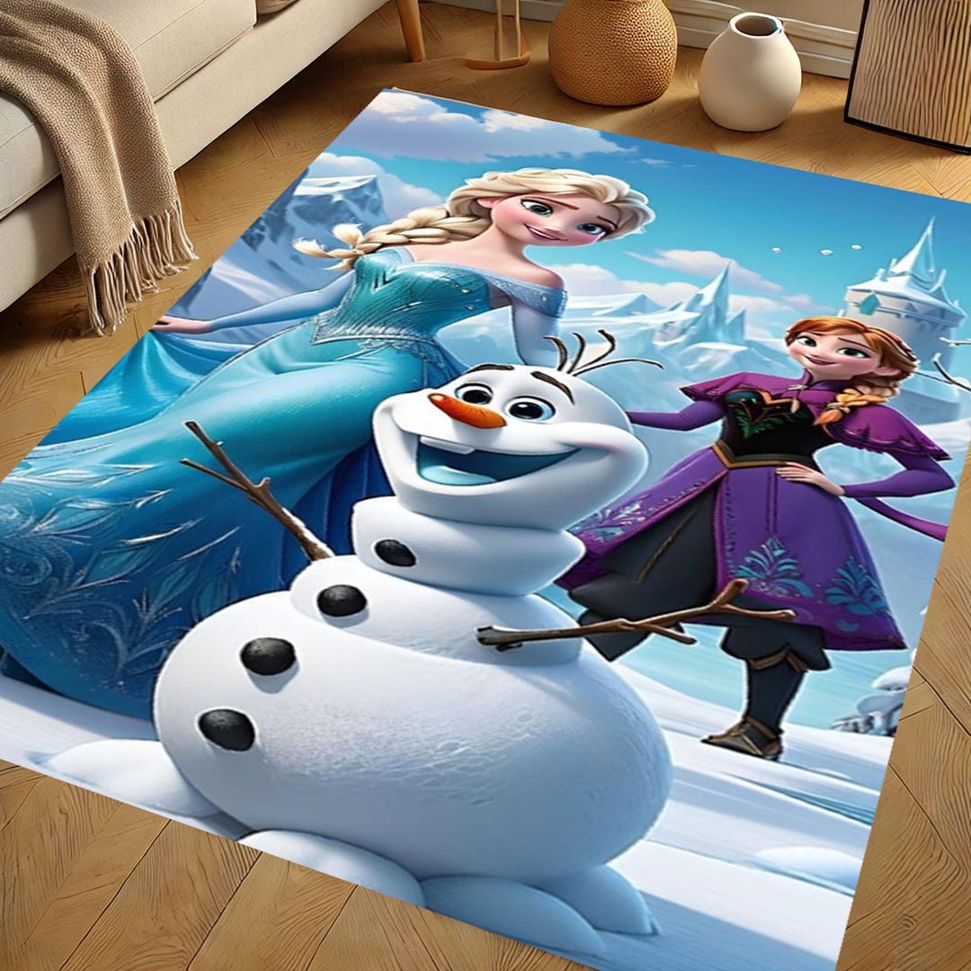 Elsa Princess Rug, Frozen Castle Rug, Washable Non-slip Rug, Soft Cozy ...