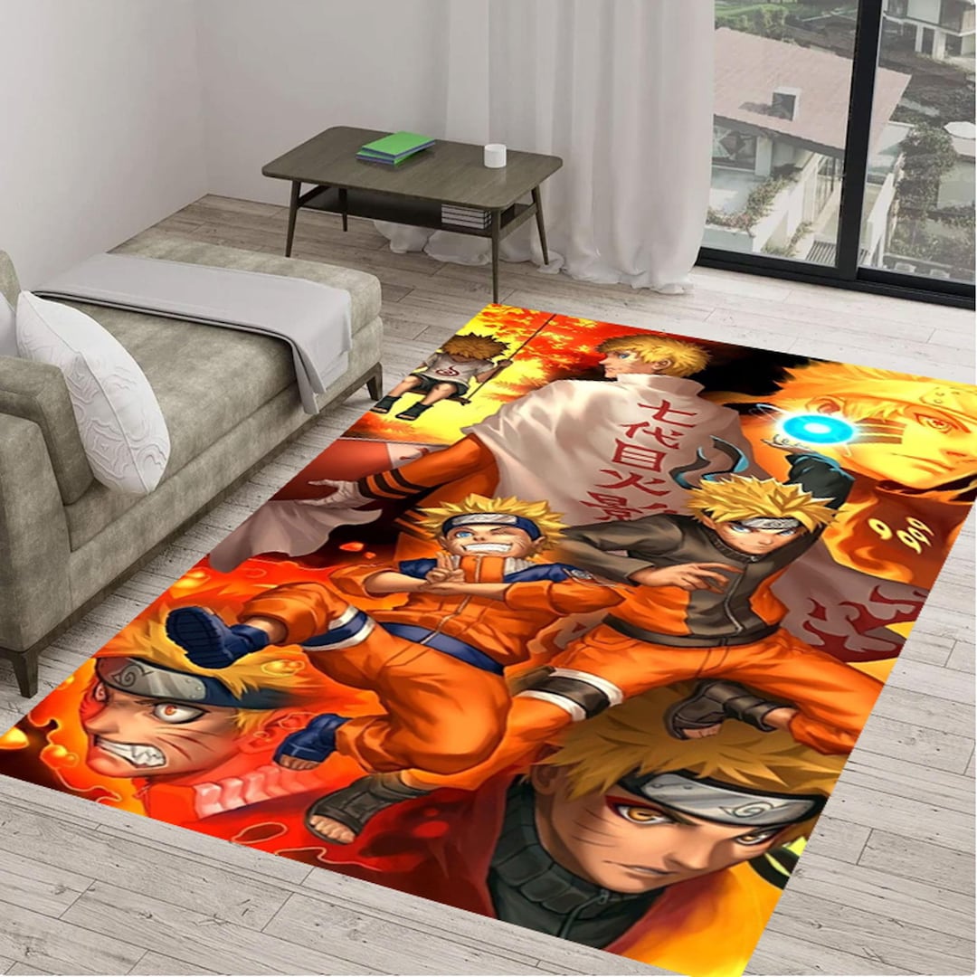 Naruto Rug, Anime Mat, Ninja Carpet, Shinobi Decor, Hokage Legacy ...