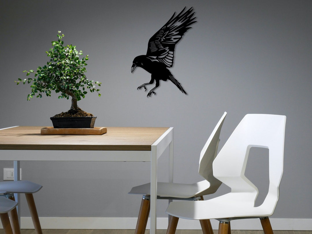 Raven Metal Wall Art Raven Wall Decor Crow Wall Decor Wire - Etsy