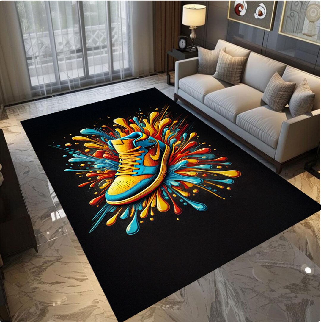 Sneaker Art Rug, Colorful Modern Area Carpet,streetwear Aesthetic Home ...