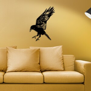 Raven Metal Wall Art Raven Wall Decor Crow Wall Decor Wire - Etsy