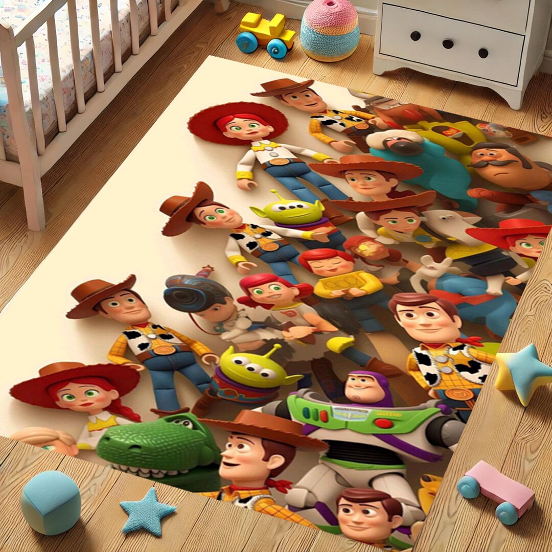 Toy Story Rug, Pixar Characters Carpet for Kids Room, Washable Non-slip ...