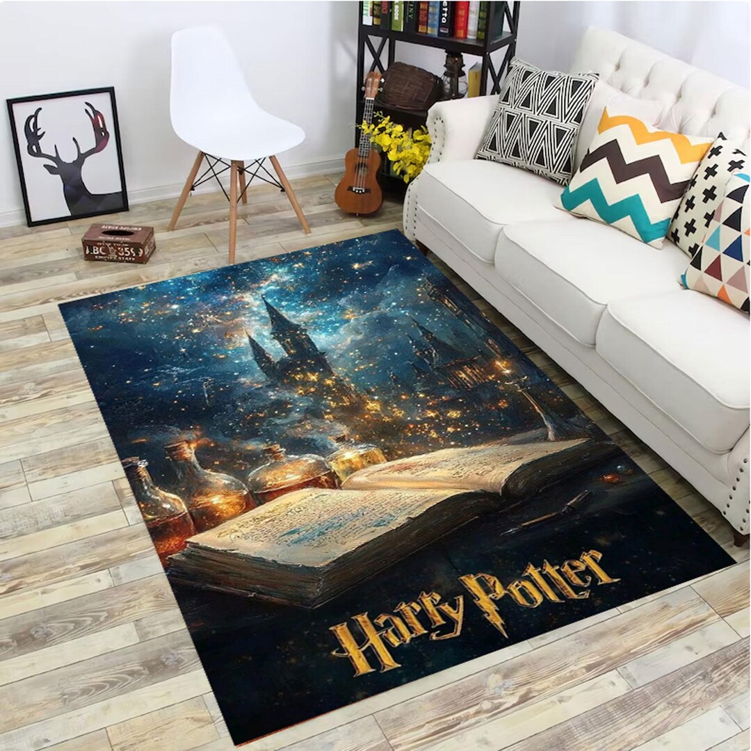 Wizard School Magic Carpet, Enchanted Castle Rug, Spell Book Themed ...