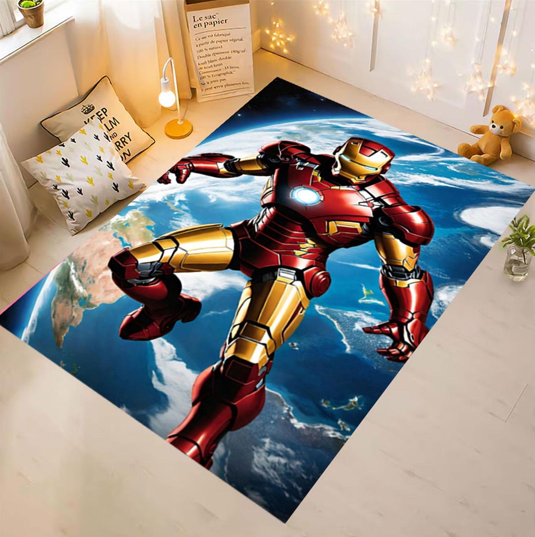 Galactic Iron Man Rug, Ultimate Iron Man Carpet for Gaming Room,soft ...