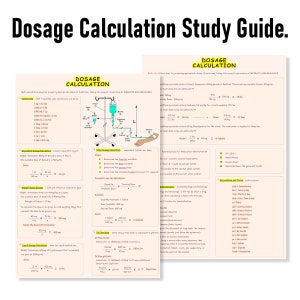 Dosage Calculation Study Guide - Etsy