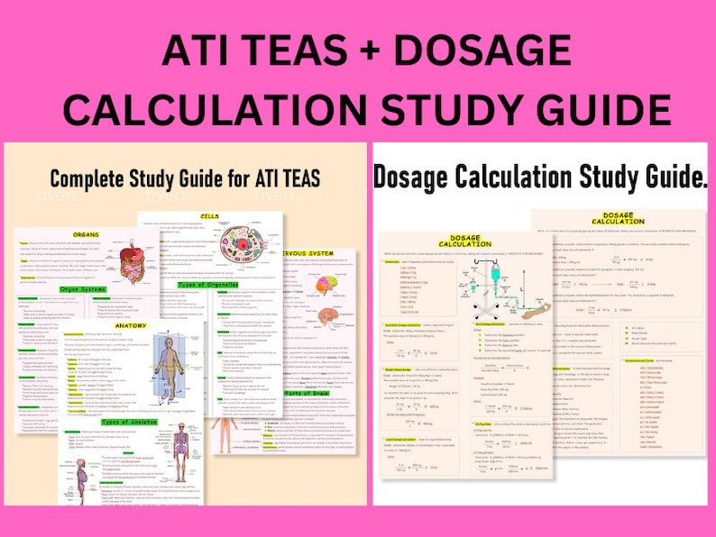 ATI TEAS & Dosage Calculation Study Guides (digital Download) - Etsy