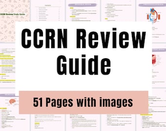 CCRN Exam Review, Exam Study Guide, Cram Sheet, Printable Review ...