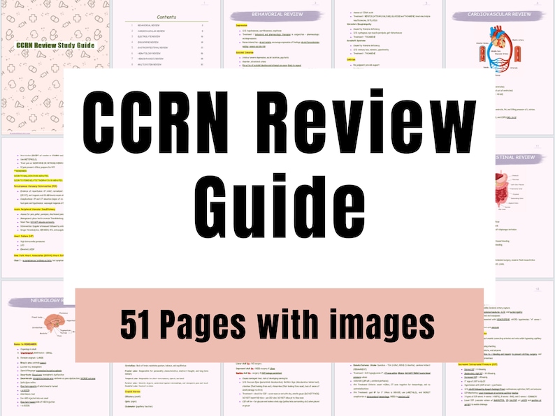 CCRN Exam Review Guide: ICU Nurse Certification Test Prep (PDF) - Etsy