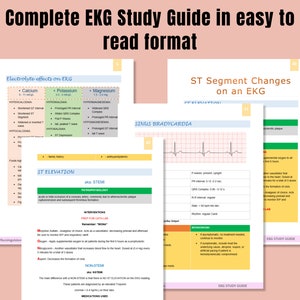 EKG Study Guide: Nursing School EKG Interpretations (44 Pages) - Etsy