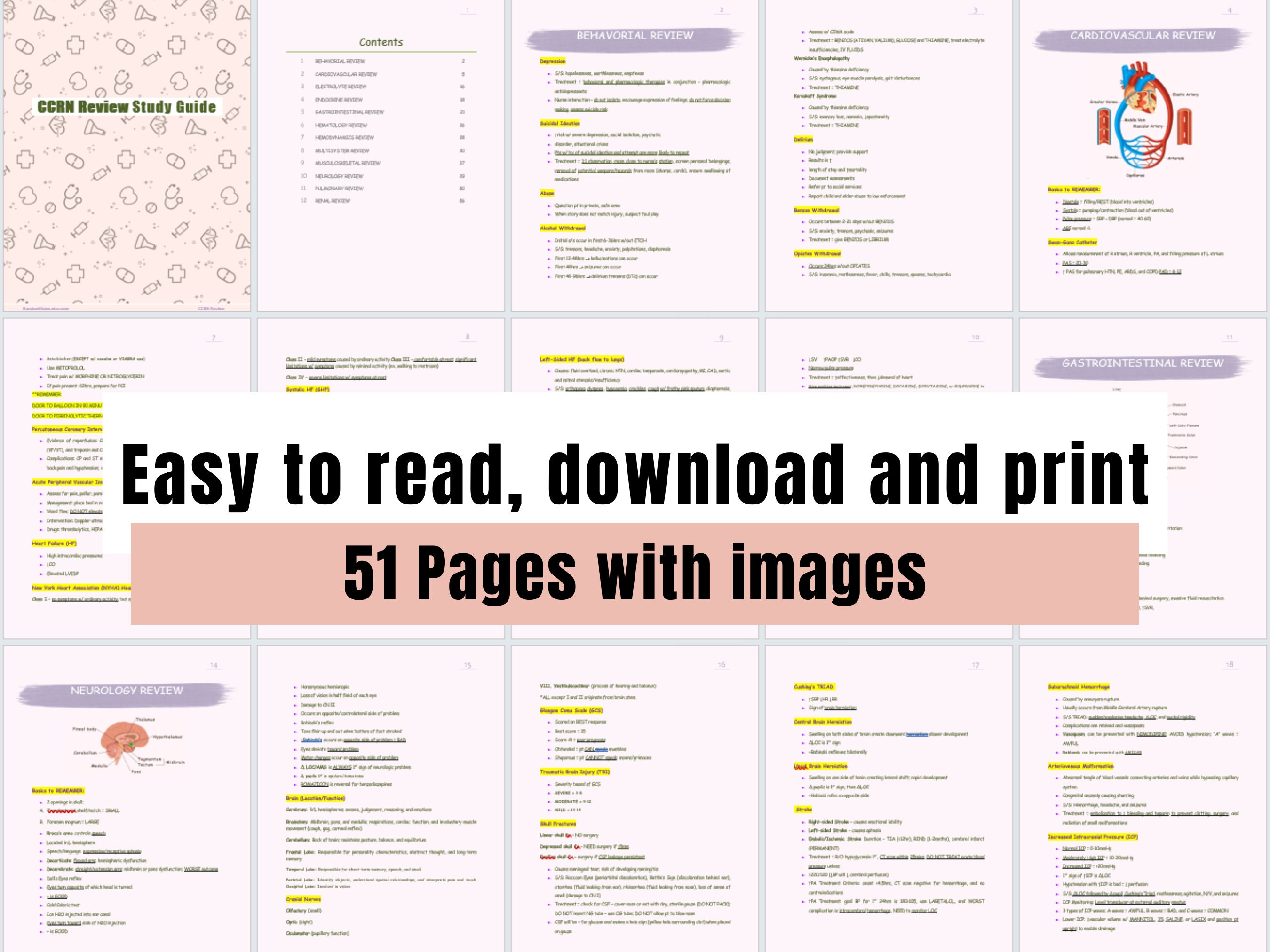 CCRN Exam Review Guide: ICU Nurse Certification Test Prep (PDF) - Etsy
