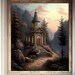 Printable Wall Art, Woodland Chapel, Earth Tones Wall Art, Mountain ...