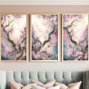 Printable Art, 3 Piece Wall Art, Coquette Room Decor, Cottagecore Art ...