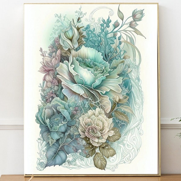 Printable Art, Watercolor Rust Forest, Pine Tree Art, Log Cabin Decor ...