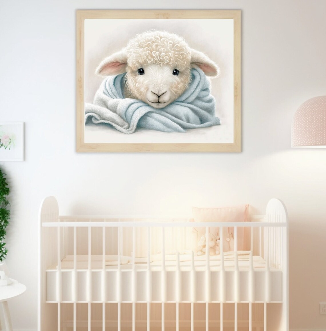 Printable Art, Little Lamb Nursery Wall Art, Baby Boy Blue Lamb, Tiny ...