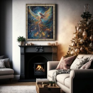 Printable, Rainbow Seraphim, Biblical Angel, Christian Artwork ...