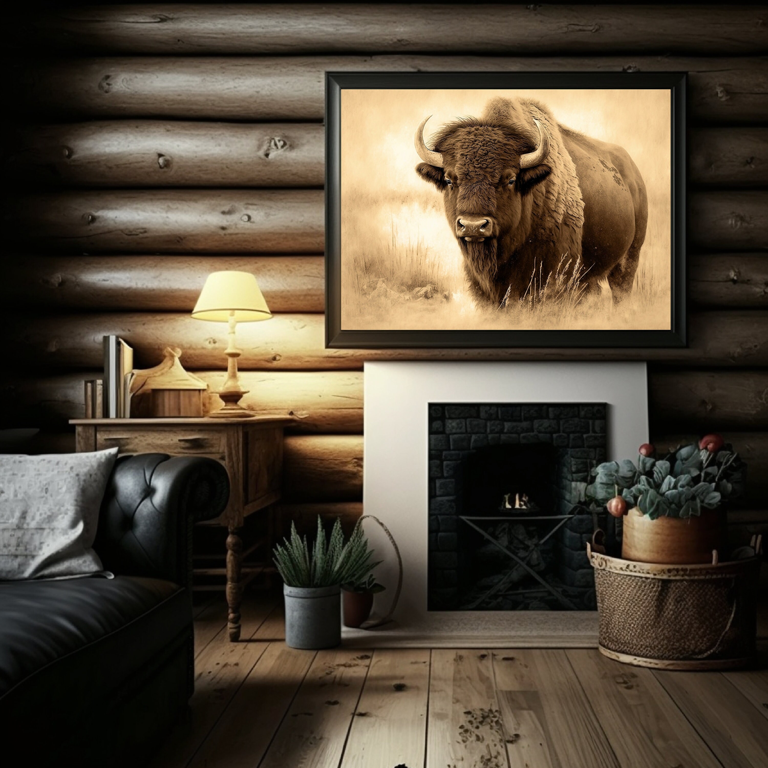 Printable Wall Art, Bison Wall Art, Buffalo Artwork, Buffalo Wall Art ...