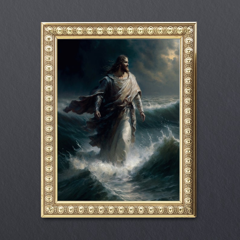 Printable Wall Art Jesus in the Storm Christian Artwork - Etsy