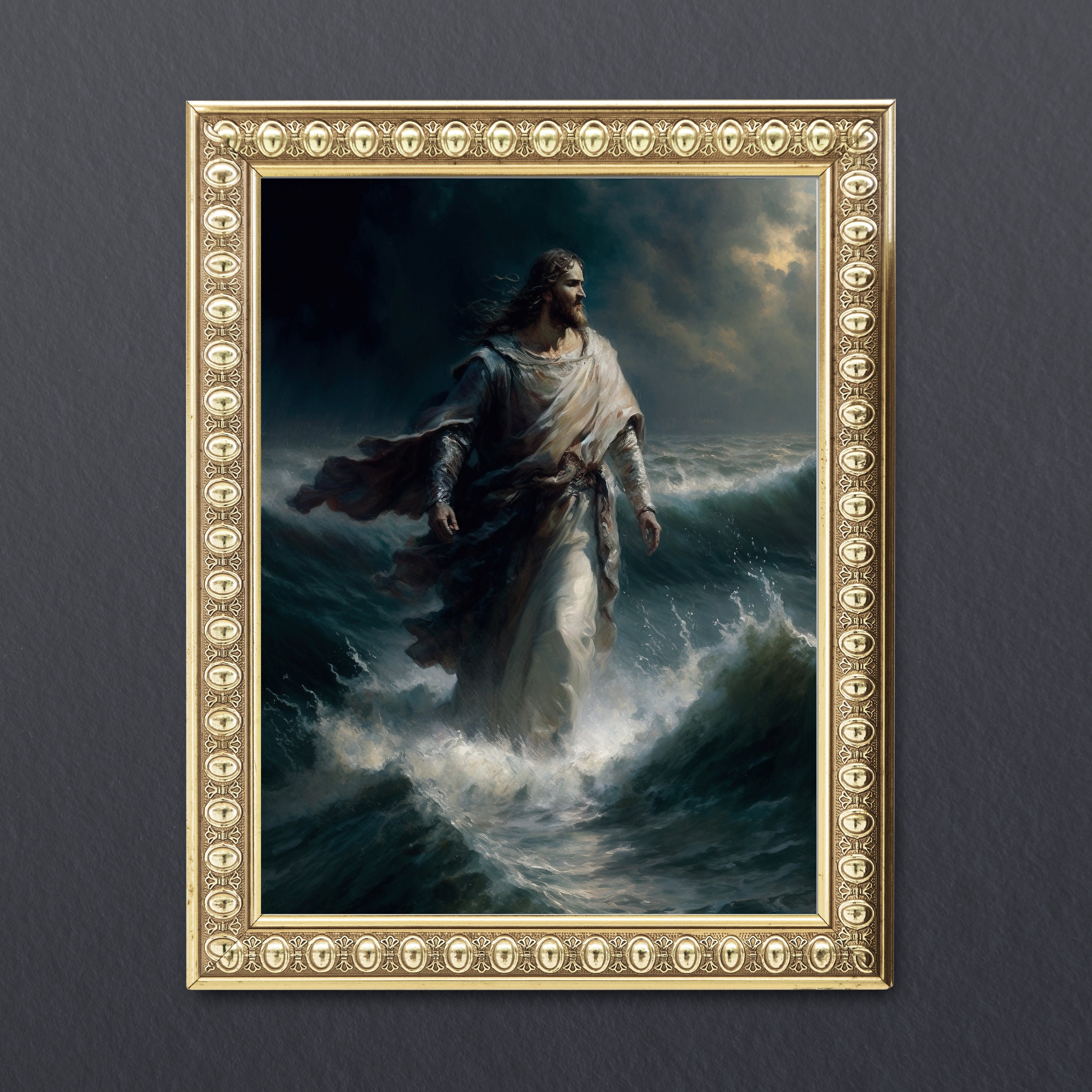 Printable Wall Art Jesus in the Storm Christian Artwork - Etsy