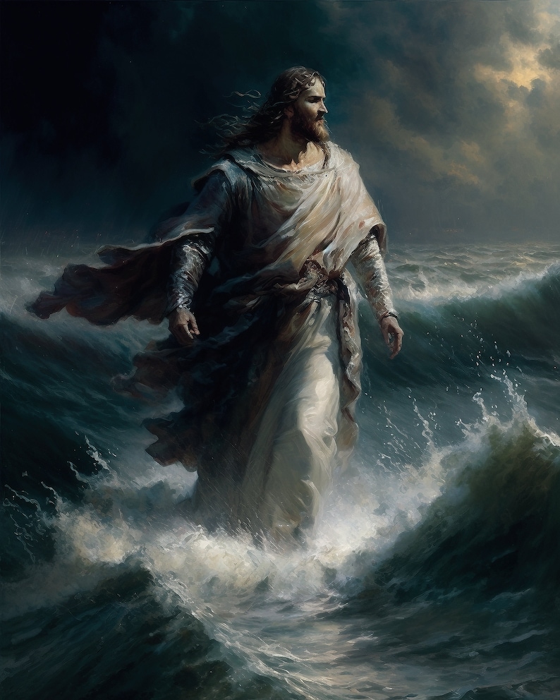 Printable Wall Art Jesus in the Storm Christian Art - Etsy