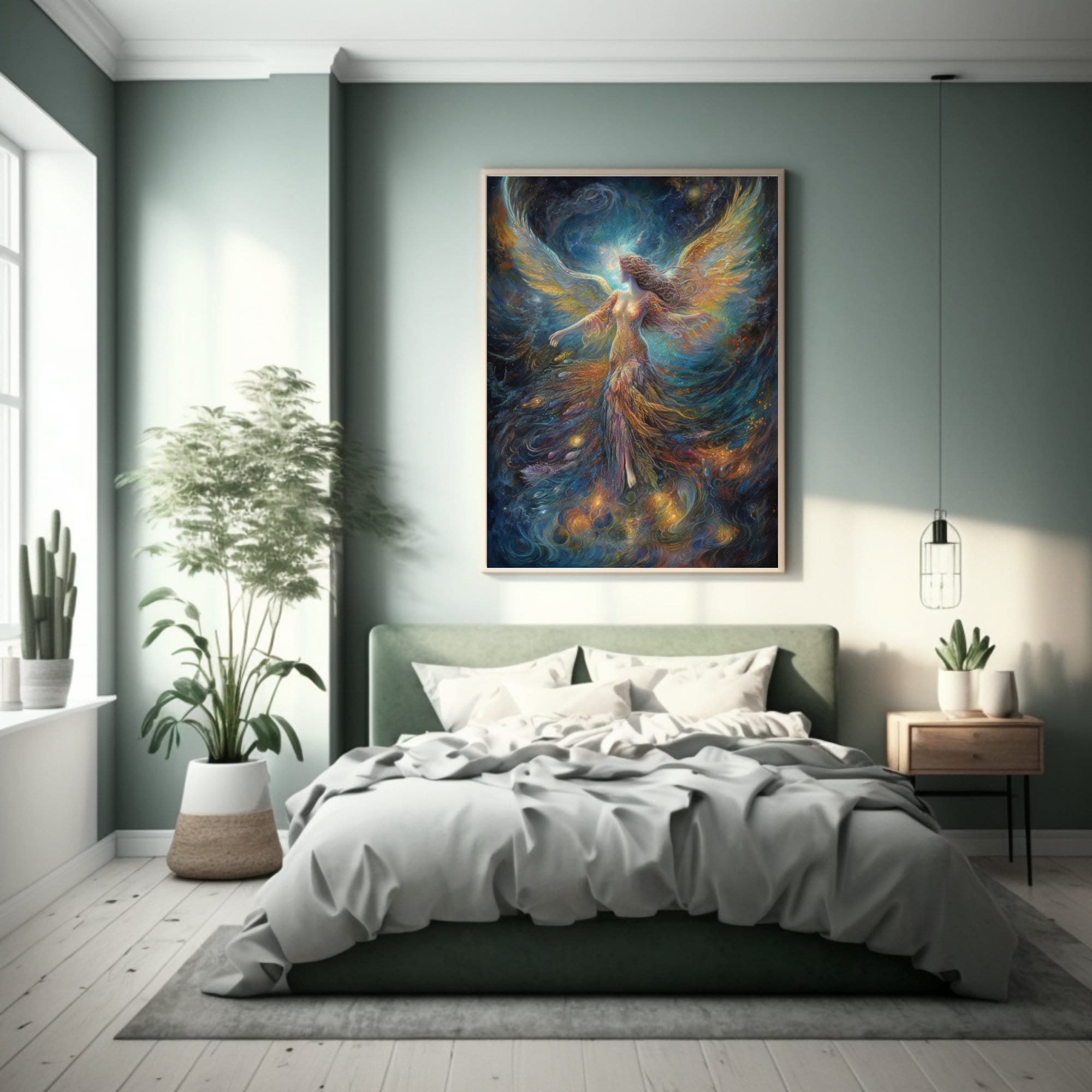 Printable, Rainbow Seraphim, Biblical Angel, Christian Artwork ...