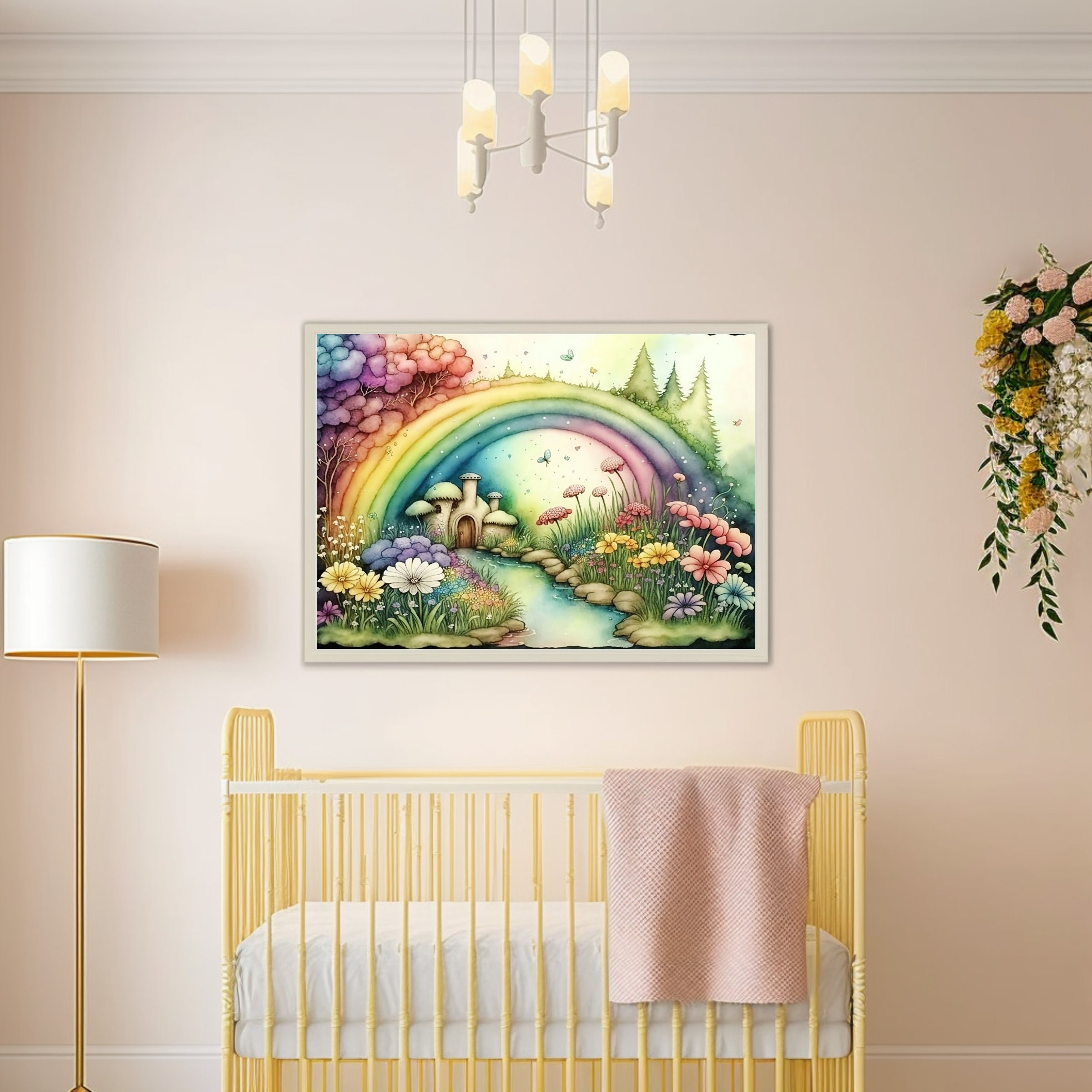 Printable Art, Fairycore Art, Pastel Rainbow Decor, Fairyland, Girly ...