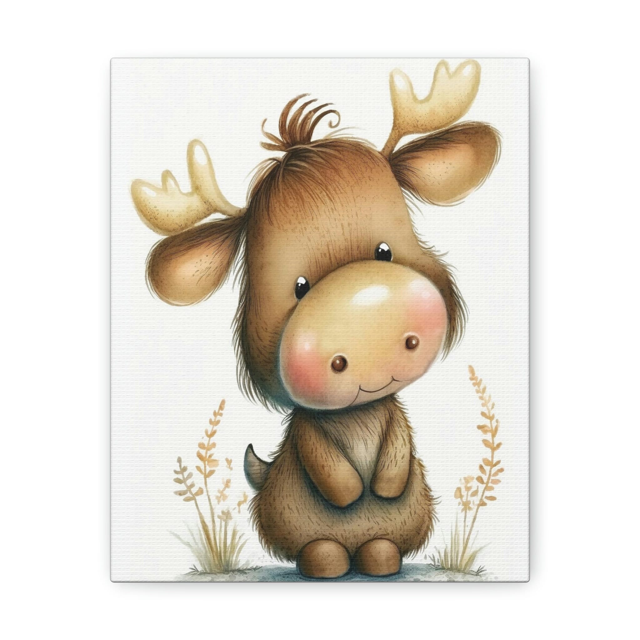 Cute Baby Moose Nursery, Canvas Wall Art, Baby Forest Animals Prints ...