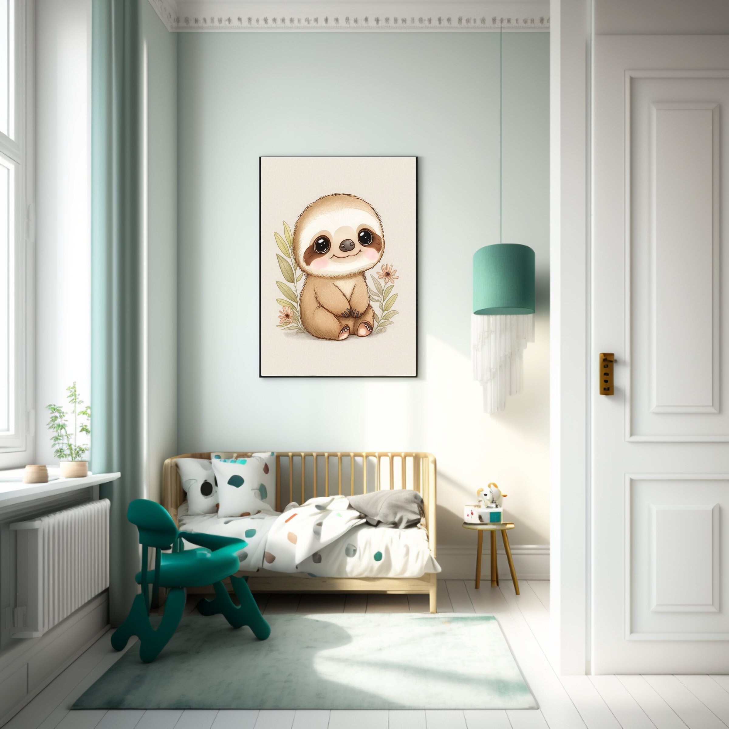 Printable Art Cute Sloth Baby Nursery Decor Sloth Baby - Etsy