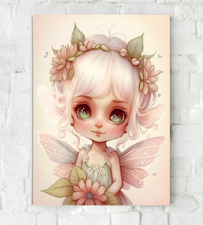 Printable Wall Art, Pink Fairy, Fairy Nursery Art, Fairy Wall Art ...
