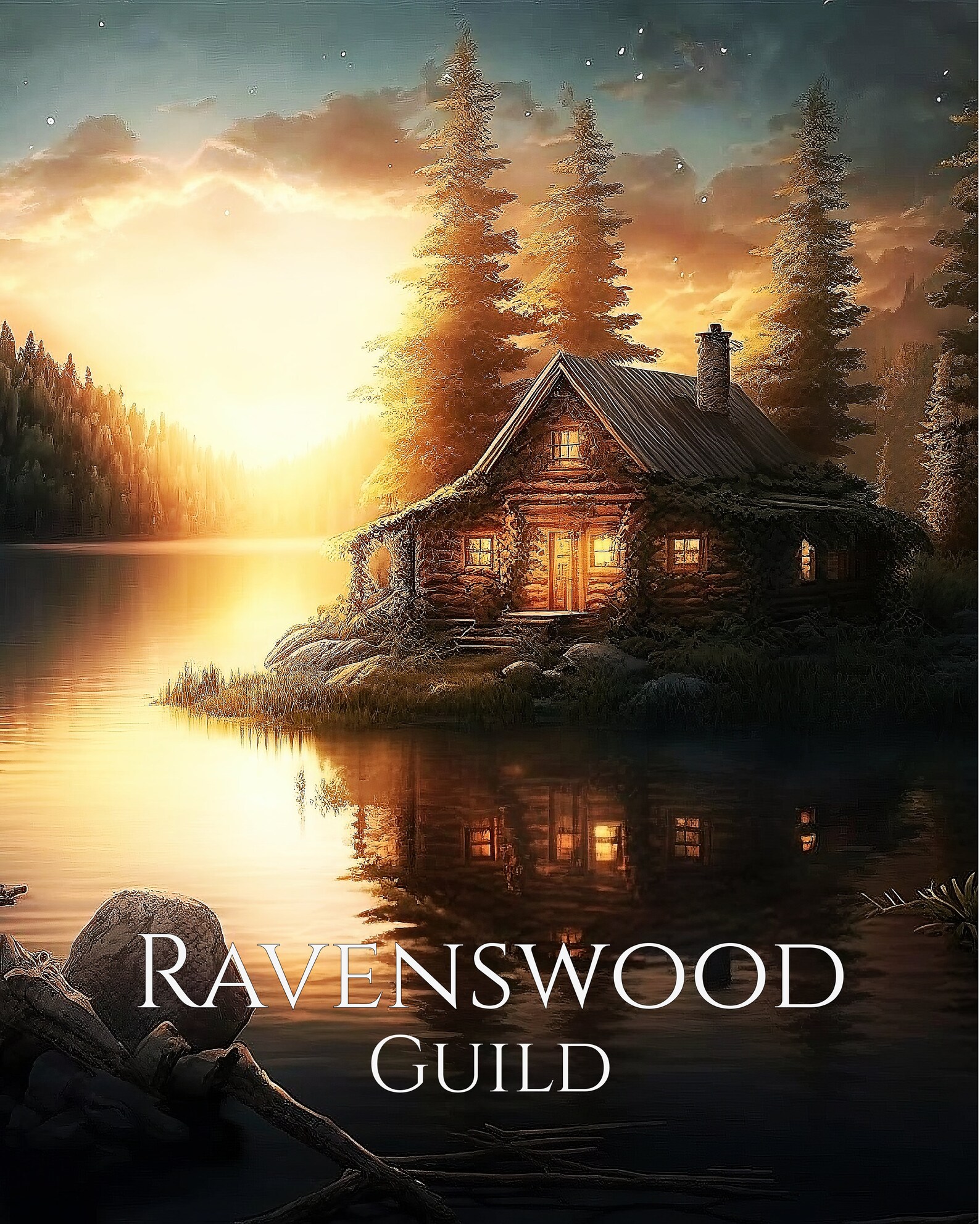 Printable Wall Art, Sunset Lake Cabin Decor, Mountain Poster, Relaxing ...