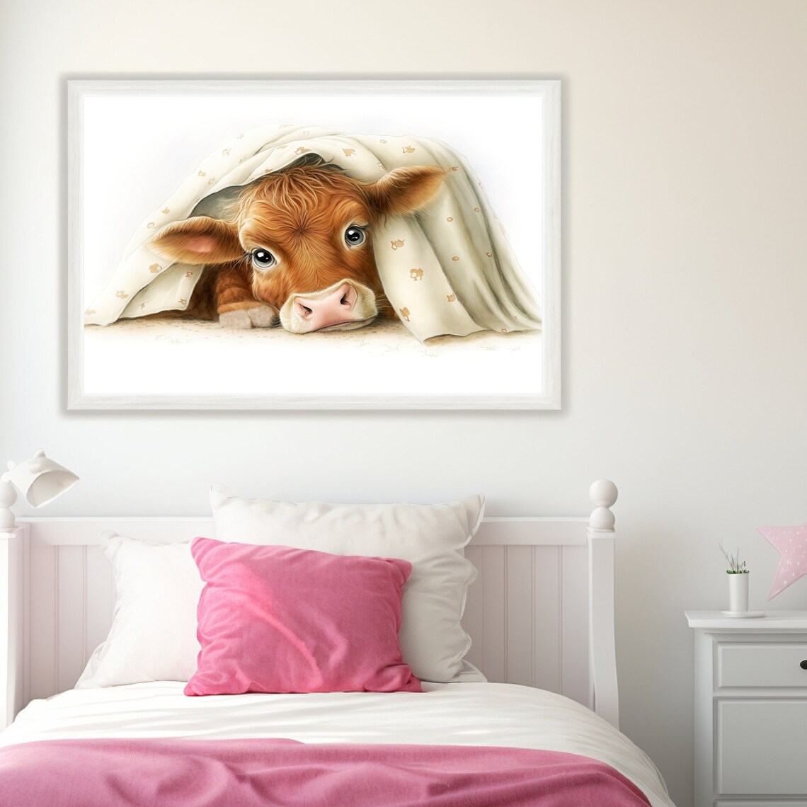Printable Art, Nursery Cow, Jersey Cow Art, Cow Nursery Decor, Baby Cow ...