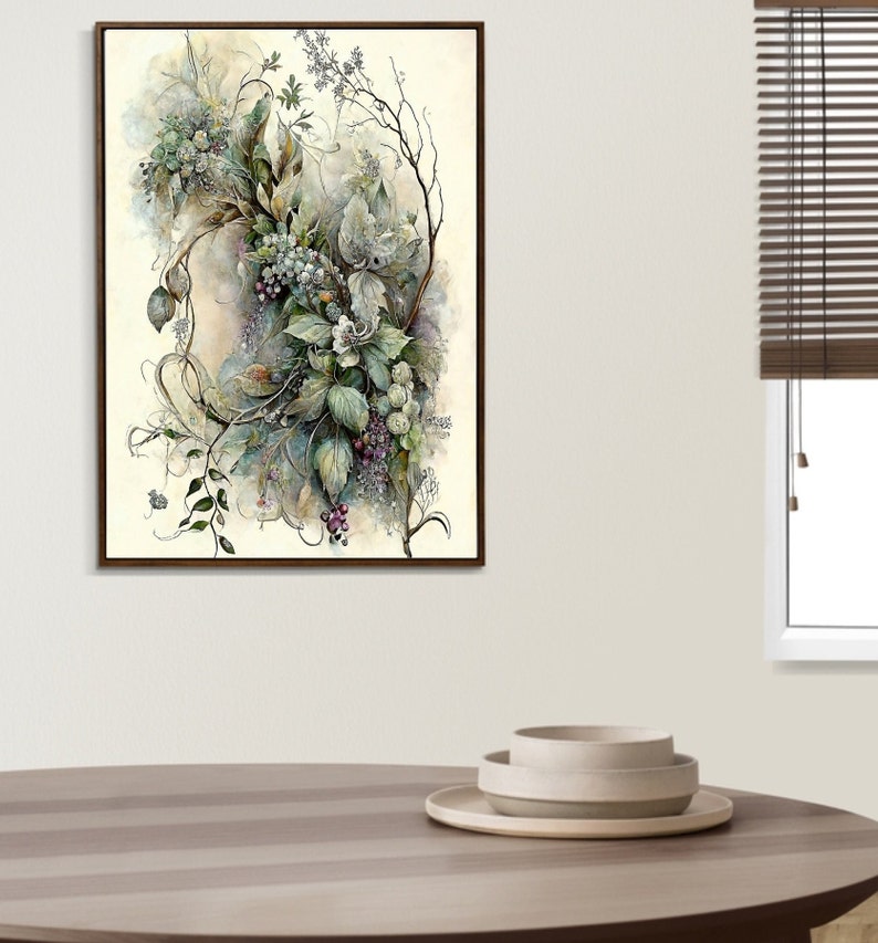 Printable Wall Art, Mediterranean Wall Art, Bloomcore, Sage Green Wall ...