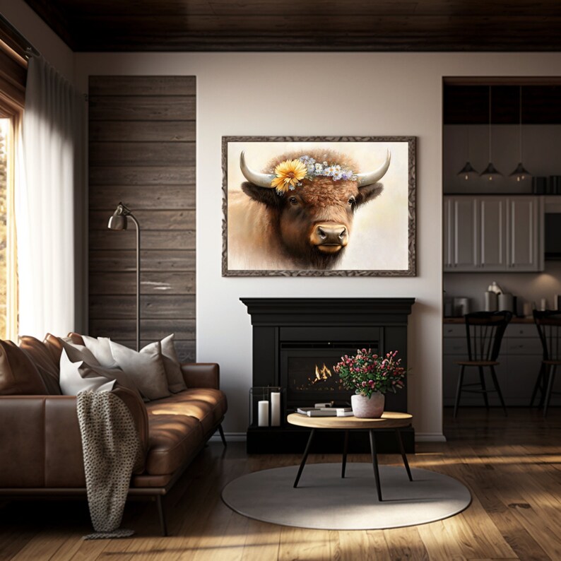 Printable Wall Art, Bison Wall Art, Cowgirl Art, Buffalo Artwork ...