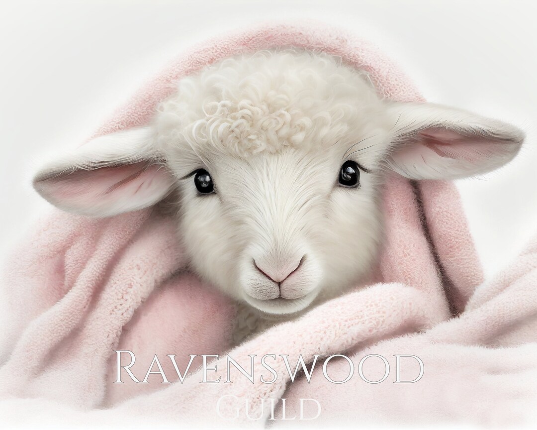 Printable Art, Little Lamb Wall Art, Pink Baby Girl Lamb, Tiny Lamb ...