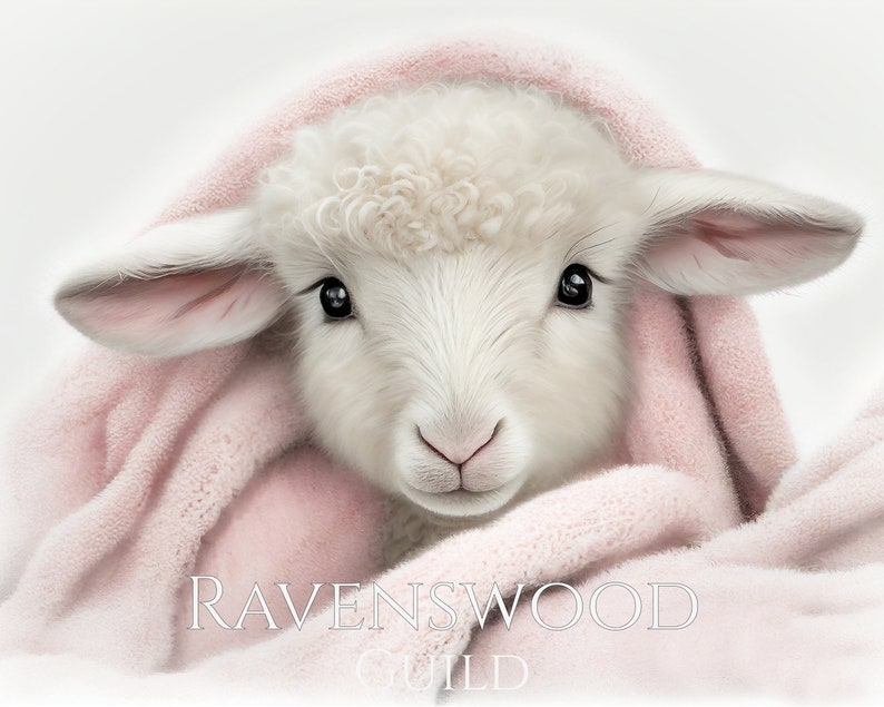 Printable Art, Little Lamb Wall Art, Pink Baby Girl Lamb, Tiny Lamb ...