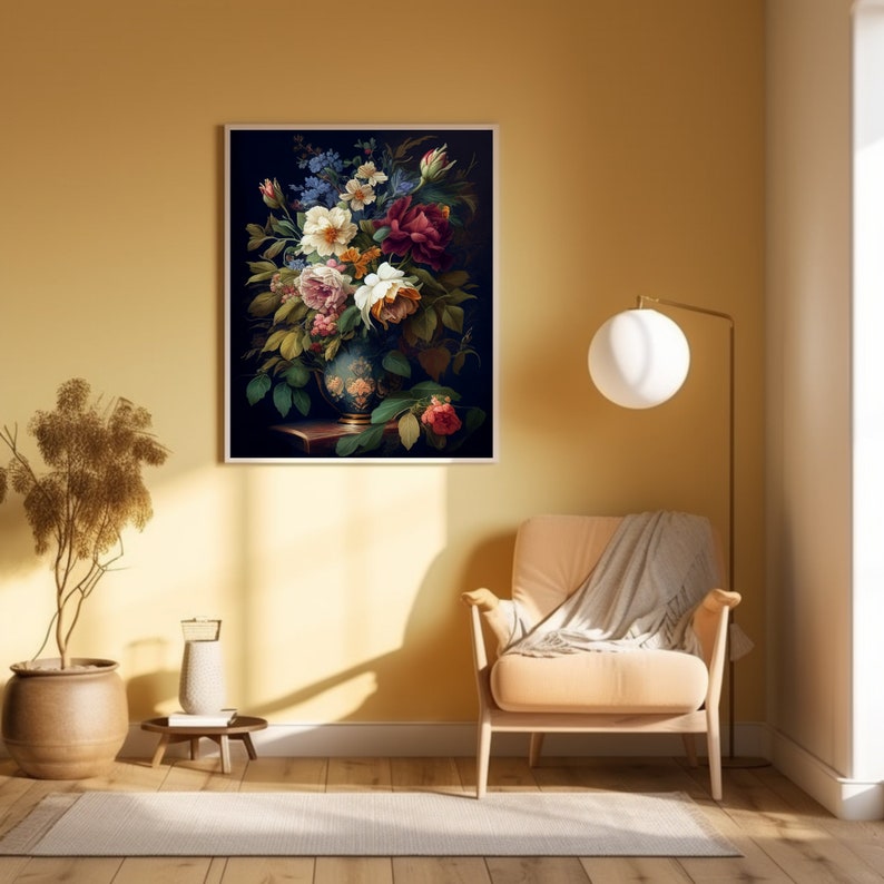 Printable Art, Baroque Art Print, Jewel Tones Wall Art, Dark Academia Decor, Coquette, Dark ...