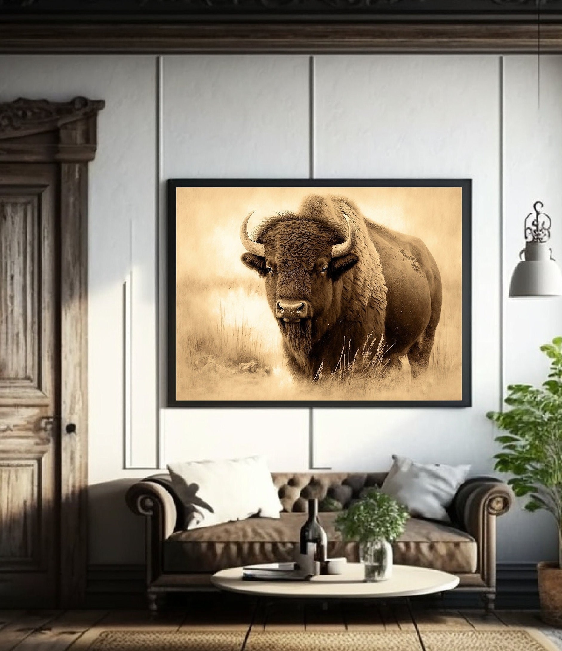 Printable Wall Art, Bison Wall Art, Buffalo Artwork, Buffalo Wall Art ...
