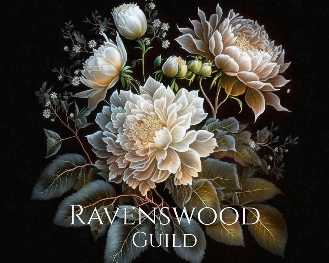 Printable Wall Art, Dark Botanical Print, Peony Painting, Dark Academia ...