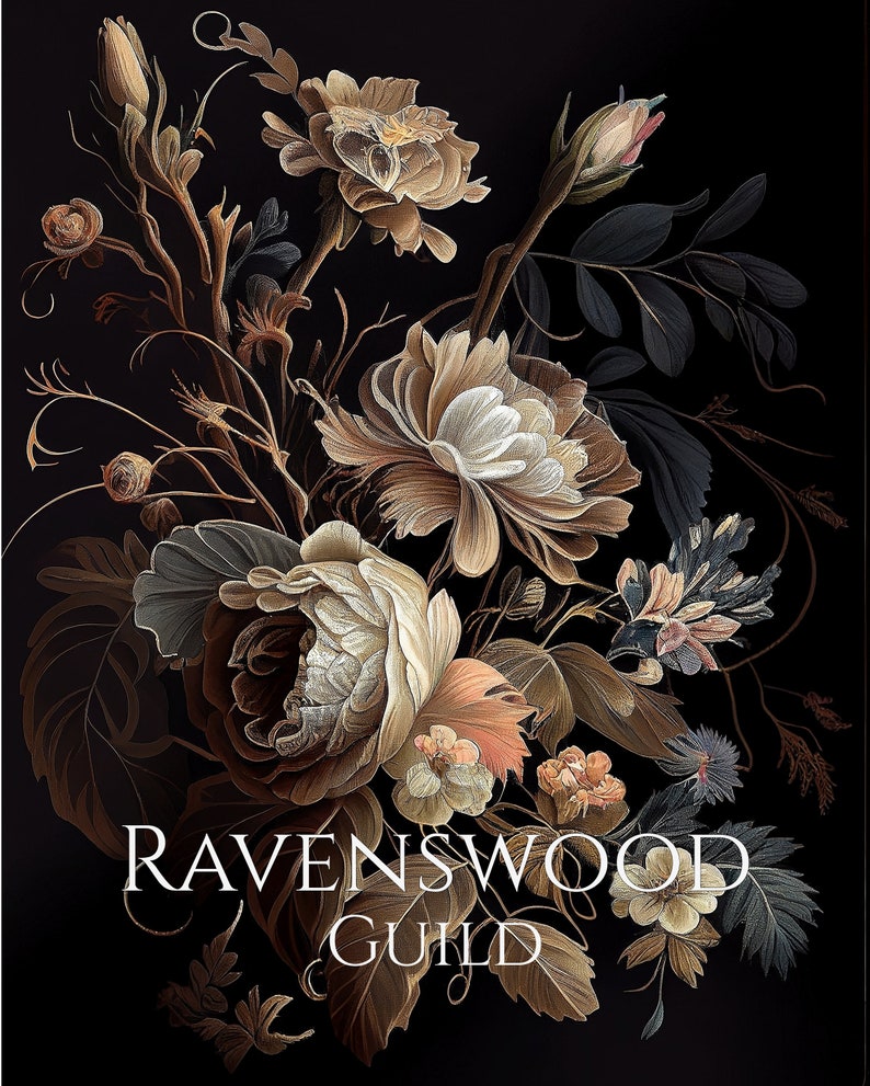 Printable Art Dark Floral Print Earth Tone Wall Art Dark - Etsy