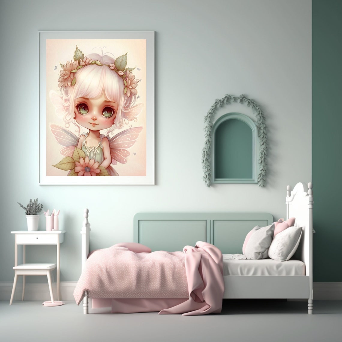 Printable Wall Art, Pink Fairy, Fairy Nursery Art, Fairy Wall Art ...