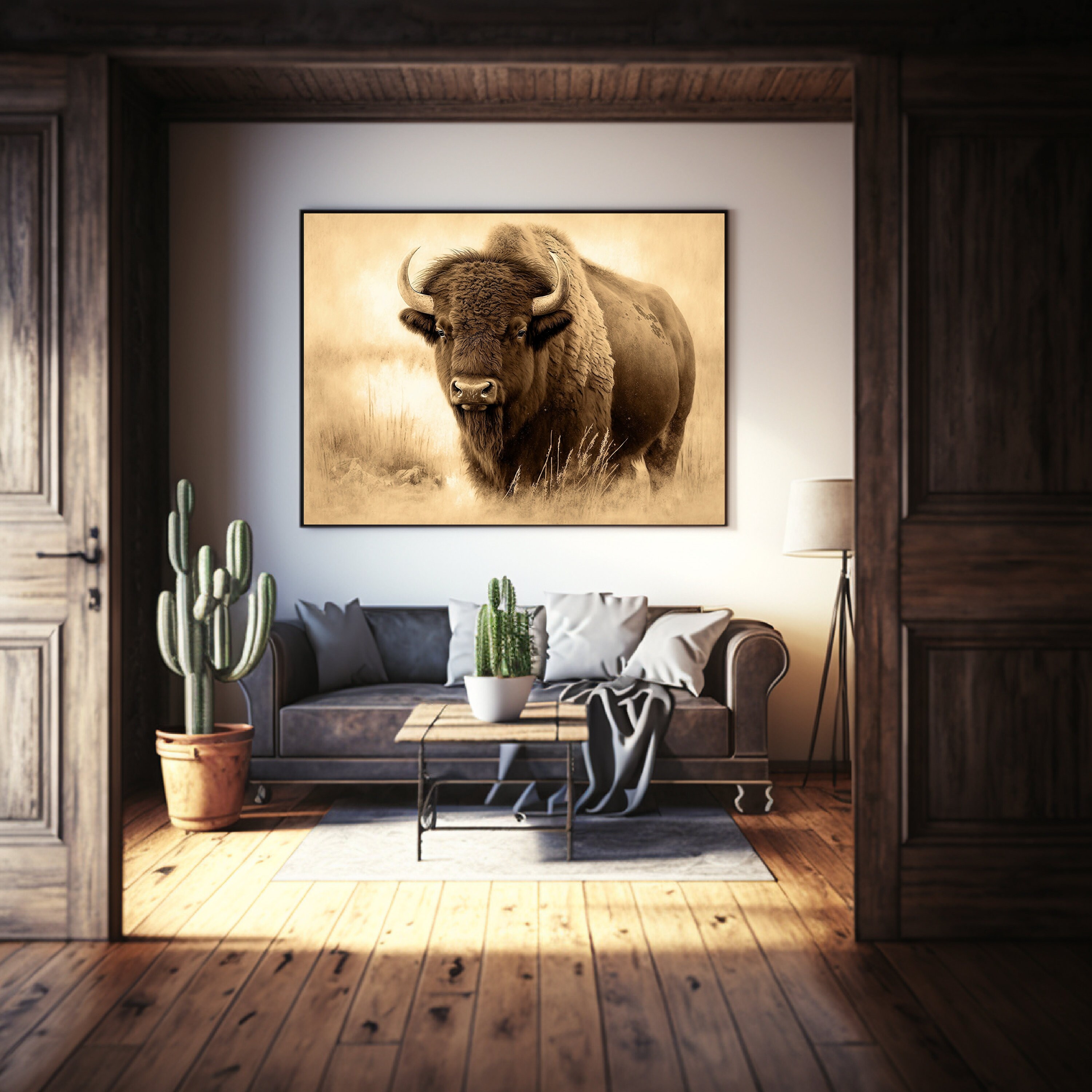 Printable Wall Art, Bison Wall Art, Buffalo Artwork, Buffalo Wall Art ...